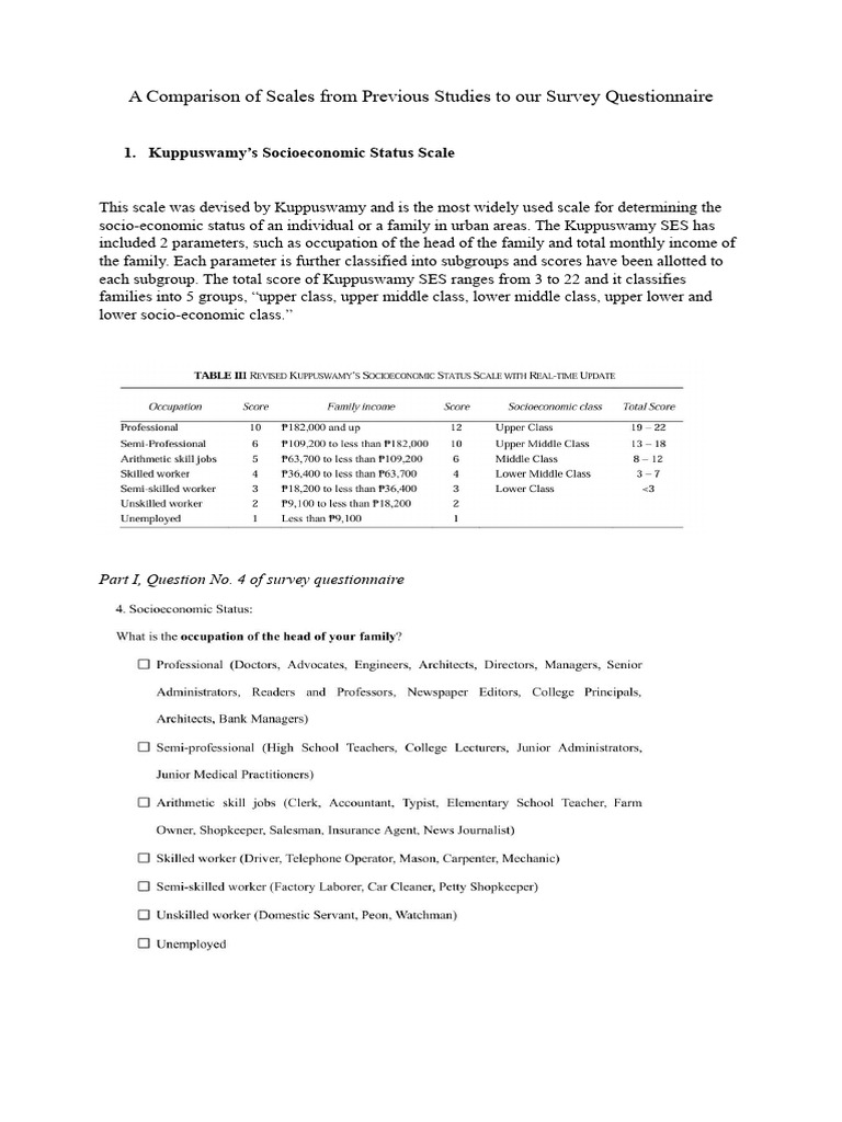 Compilation of Scales | PDF | Socioeconomic Status | Survey Methodology
