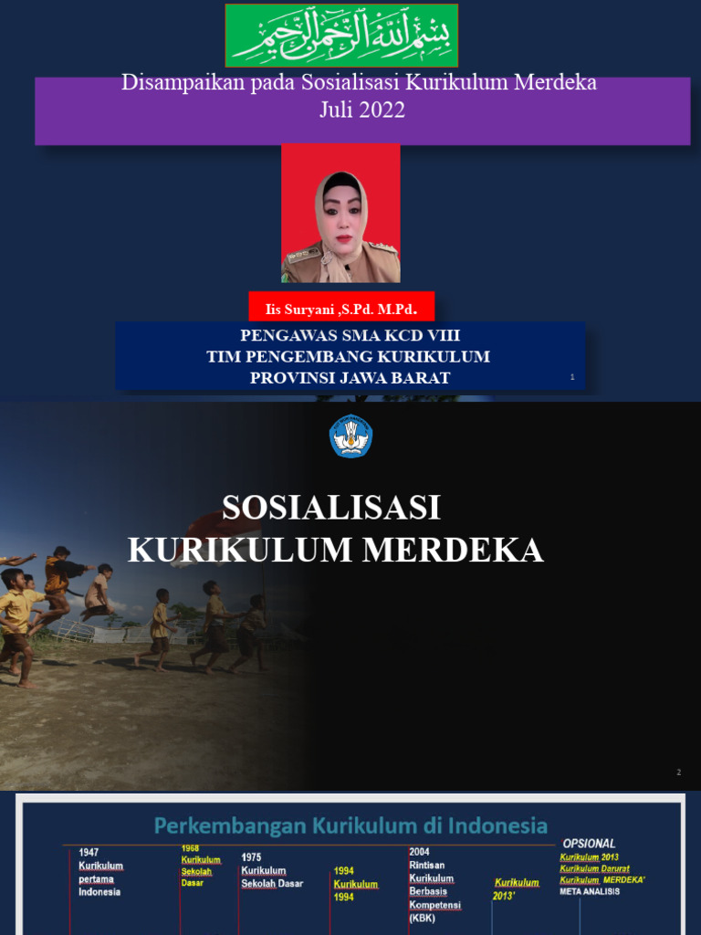 SOSIALISASI KURIKULUM MERDEKA KCD VIII Iis | PDF
