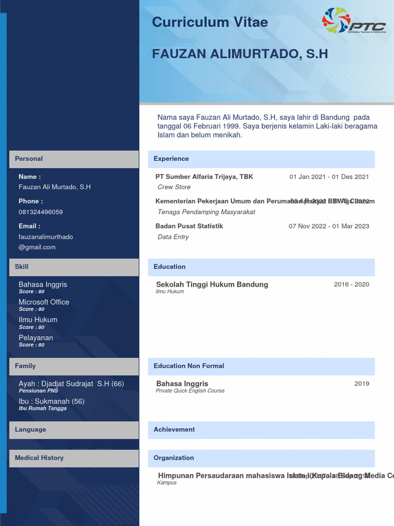 Curriculum Vitae: Fauzan Alimurtado, S.H | PDF