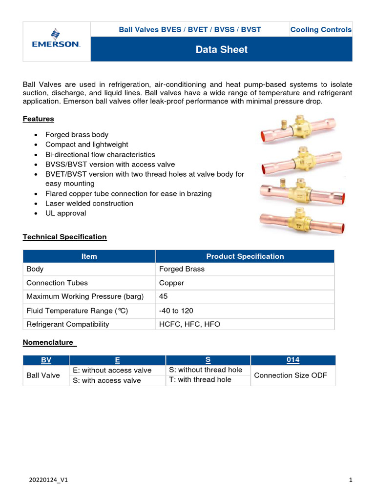 2022 0128 Ball Valve Data Sheet | PDF | Valve | Pipe (Fluid Conveyance)