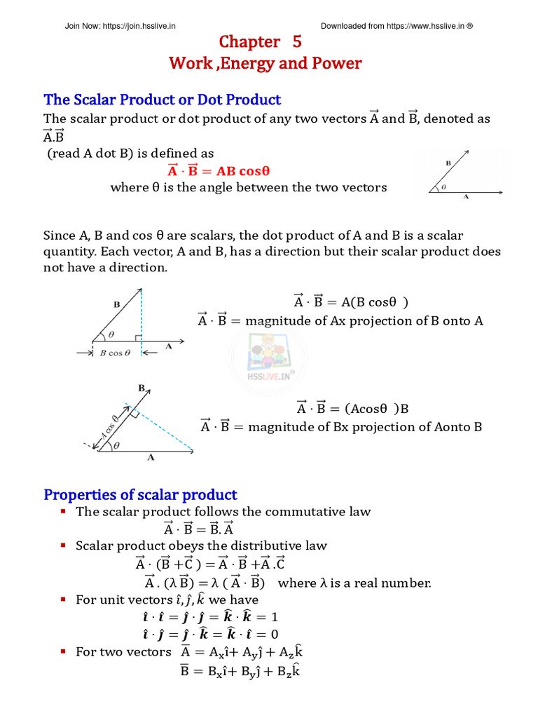 Hsslive - Plus One Chapter 5 - 2024 | PDF | Collision | Power (Physics)