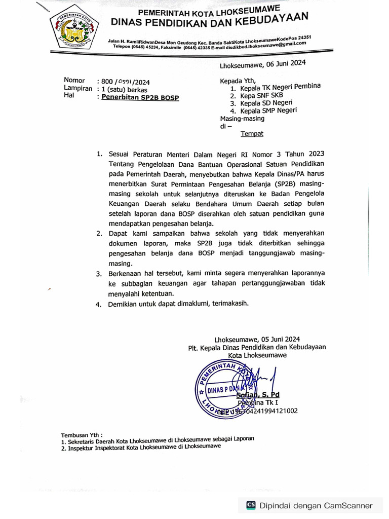 surat penerbitan sp2b | PDF