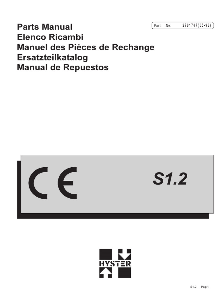 S1.2 Parts Manual Elenco Ricambi Manuel Des Pièces de Rechange ...