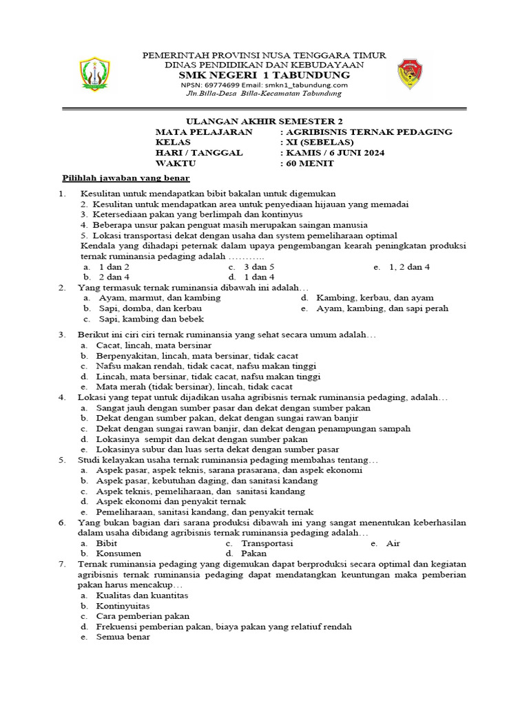 SOAL TRD NEW 2024-2 | PDF