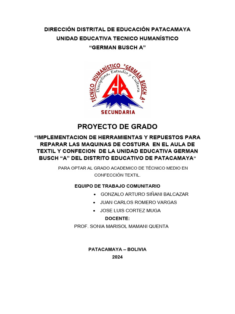 CARATULA PROYECTO-1 | PDF