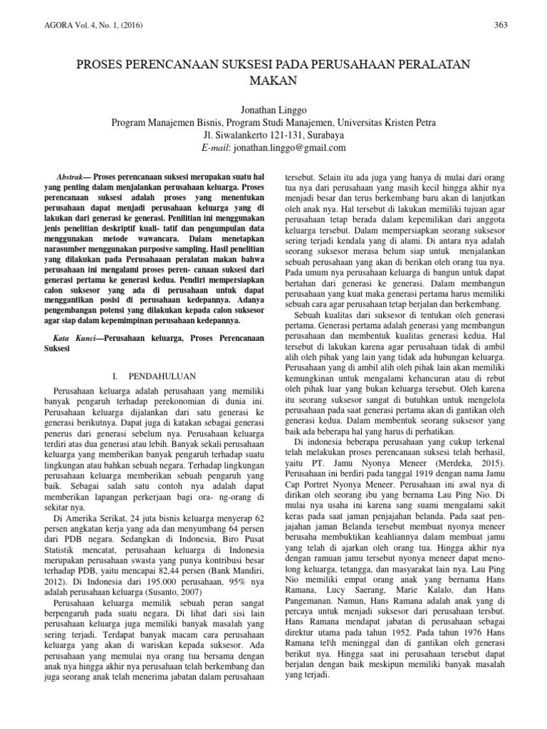 Proses Perencanaan Suksesi Pada Perusaha 2d179ddd | PDF