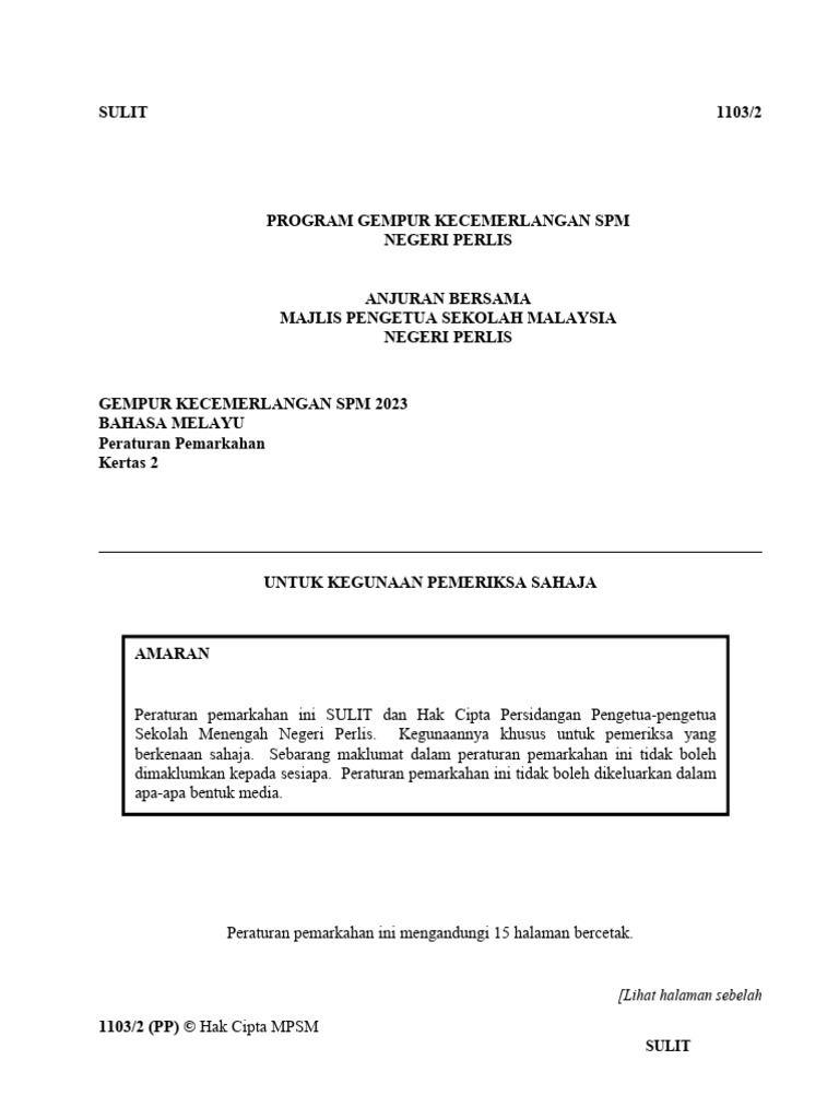 2023 PERLIS SKEMA KERTAS 2 | PDF
