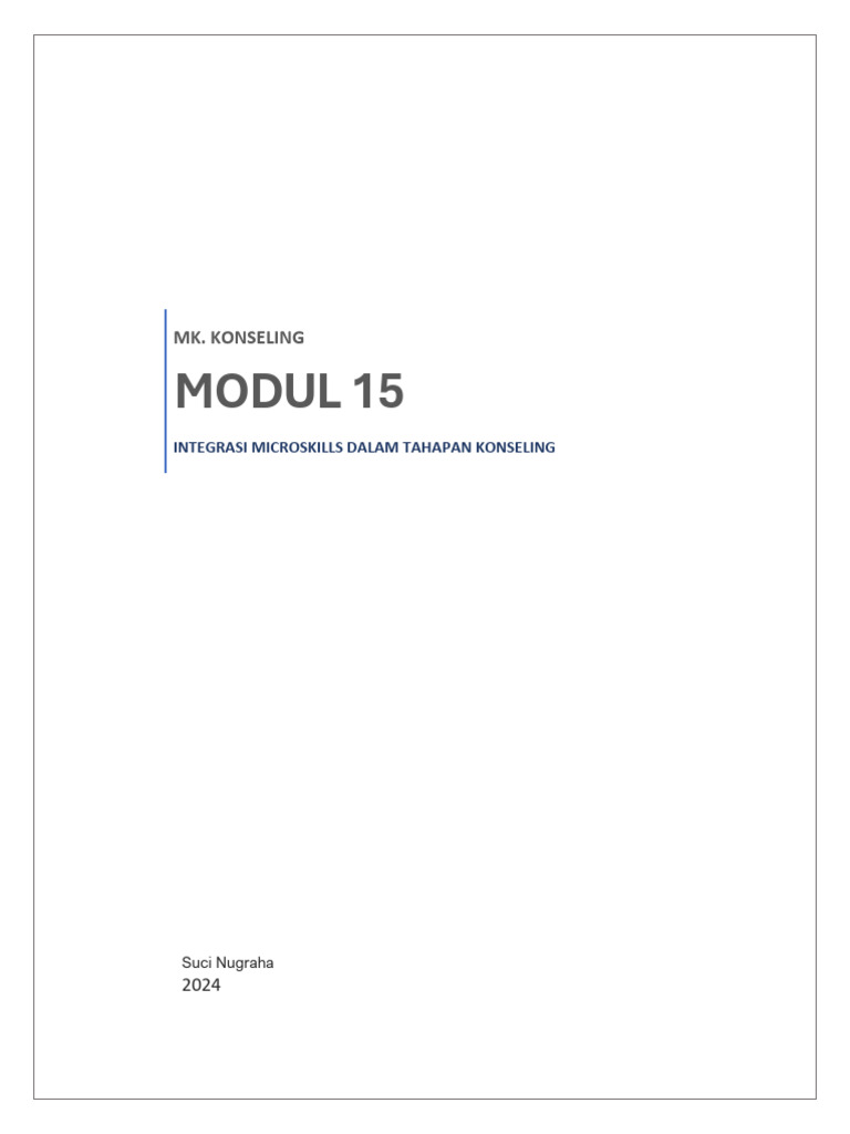 Modul 15 Konseling | PDF