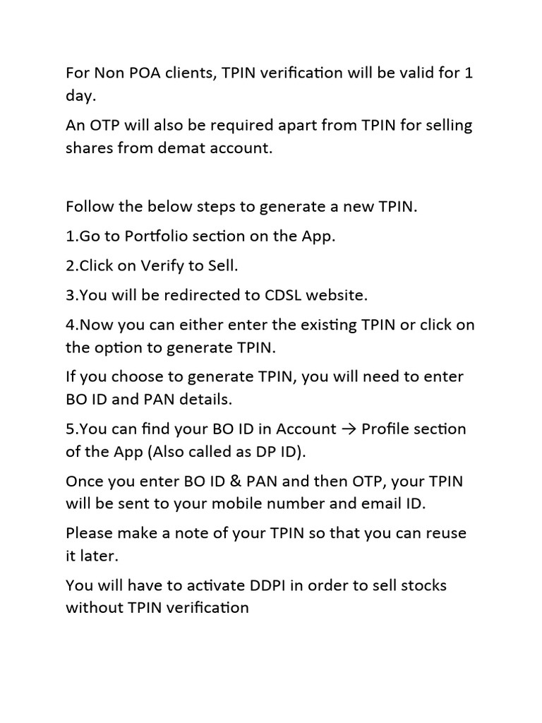 Generate Tpin For Non - Poa | PDF