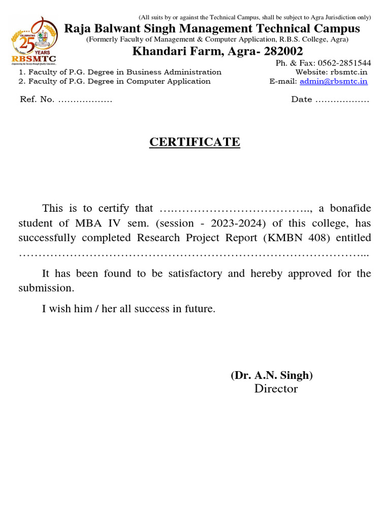 RPR Certificate shiv | PDF