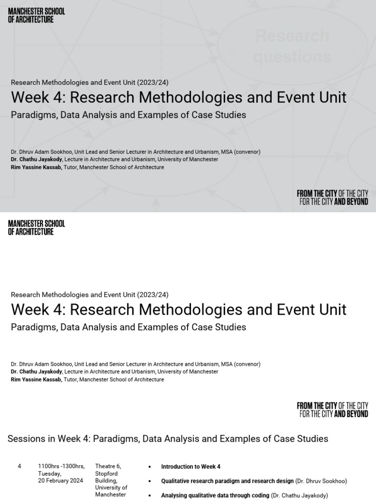 Introduction To Week 4 Research Methodologies and Events 2023-2024 (20022024 ISSUE MOODLE) | PDF ...