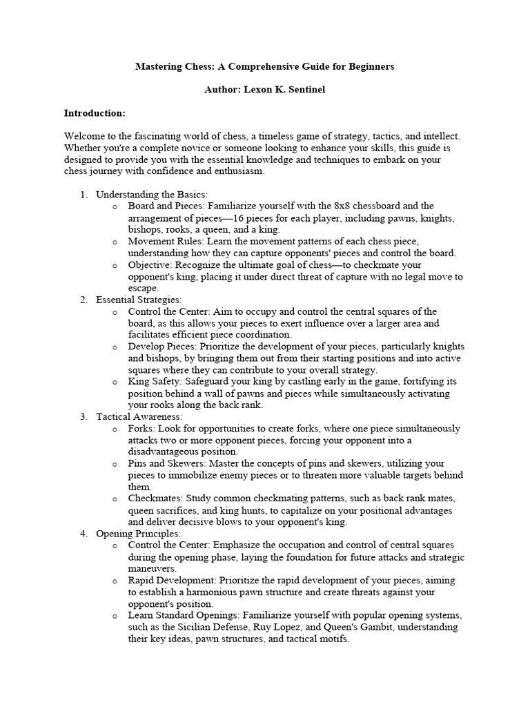 How to Chess Copy1 | PDF | Chess Strategy | Chess