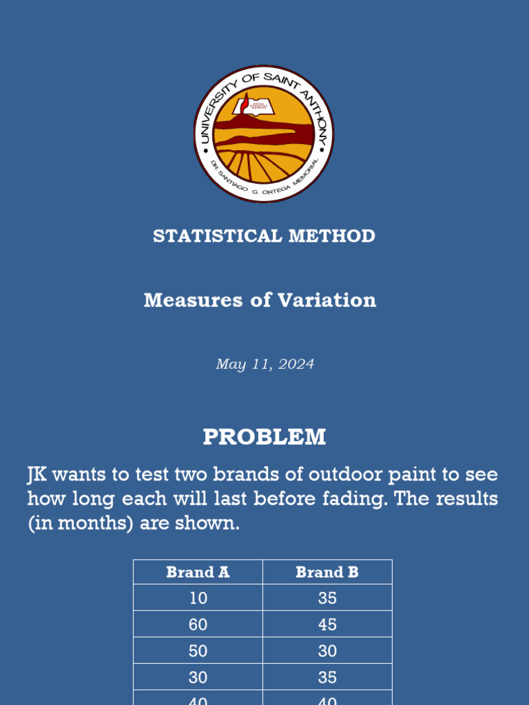 Measures-of-Variation | PDF | Estimator | Variance