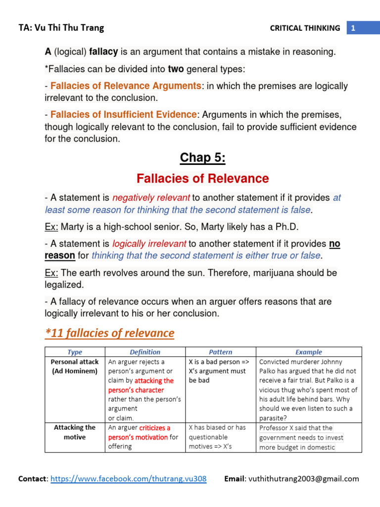 Understanding Logical Fallacies in Arguments | PDF | Argument | Fallacy