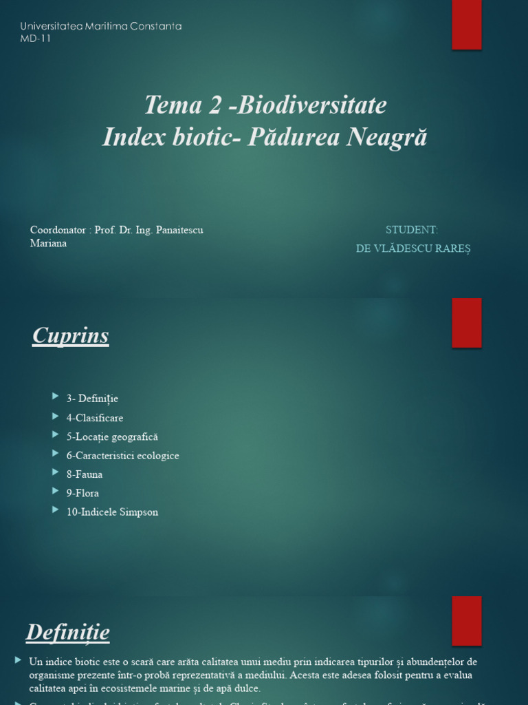 Tema 2-Biodiversitate-Index Biotic | PDF