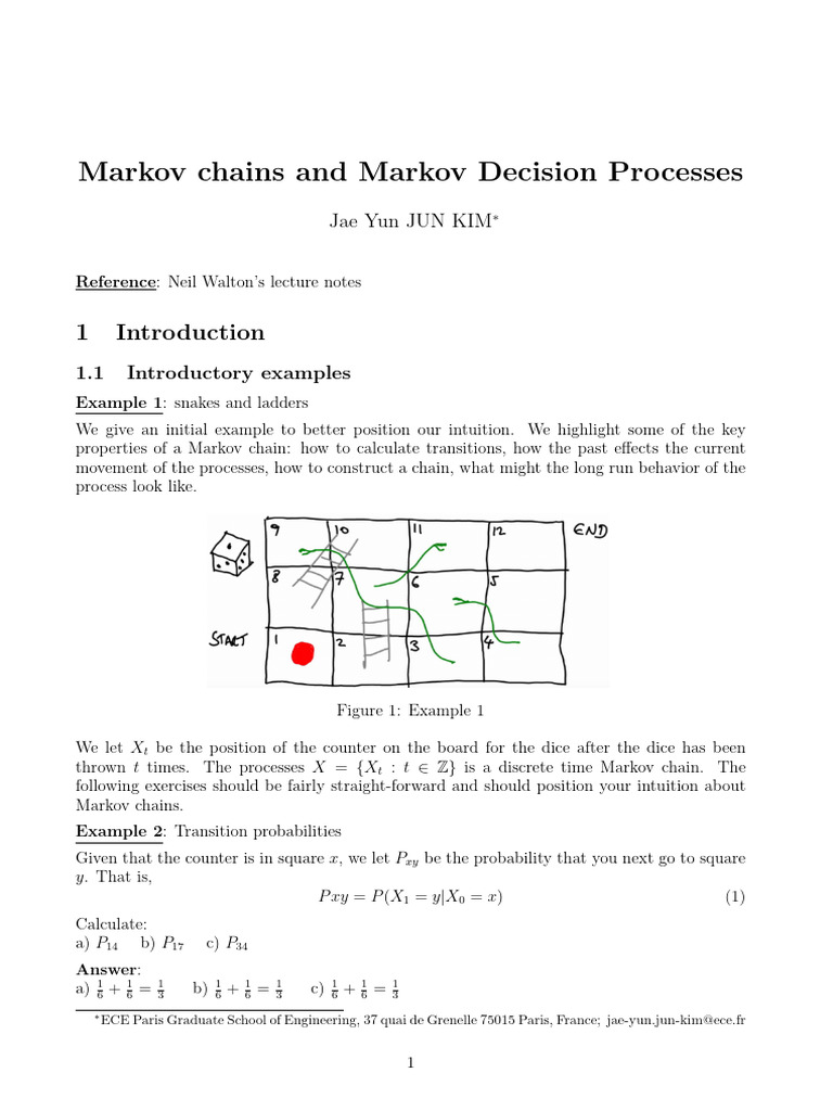Lecture MarkovDecisionProcess | PDF | Markov Chain | Mathematical Objects
