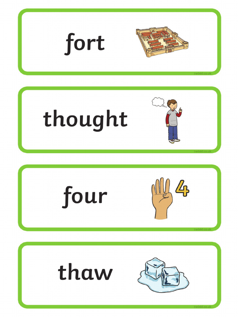 T S 3609 Voiceless TH and F Minimal Pair Cards | PDF