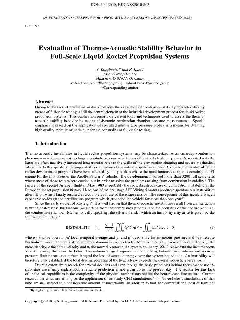 Instability in Rocket Engines | Download Free PDF | Rocket Engine ...