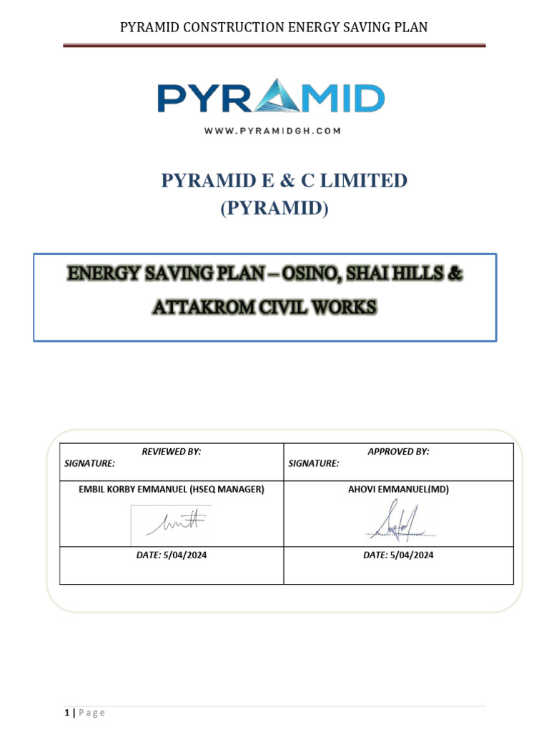 Energy Saving Plan - Pyramid | PDF | Energy Conservation | Regulatory ...