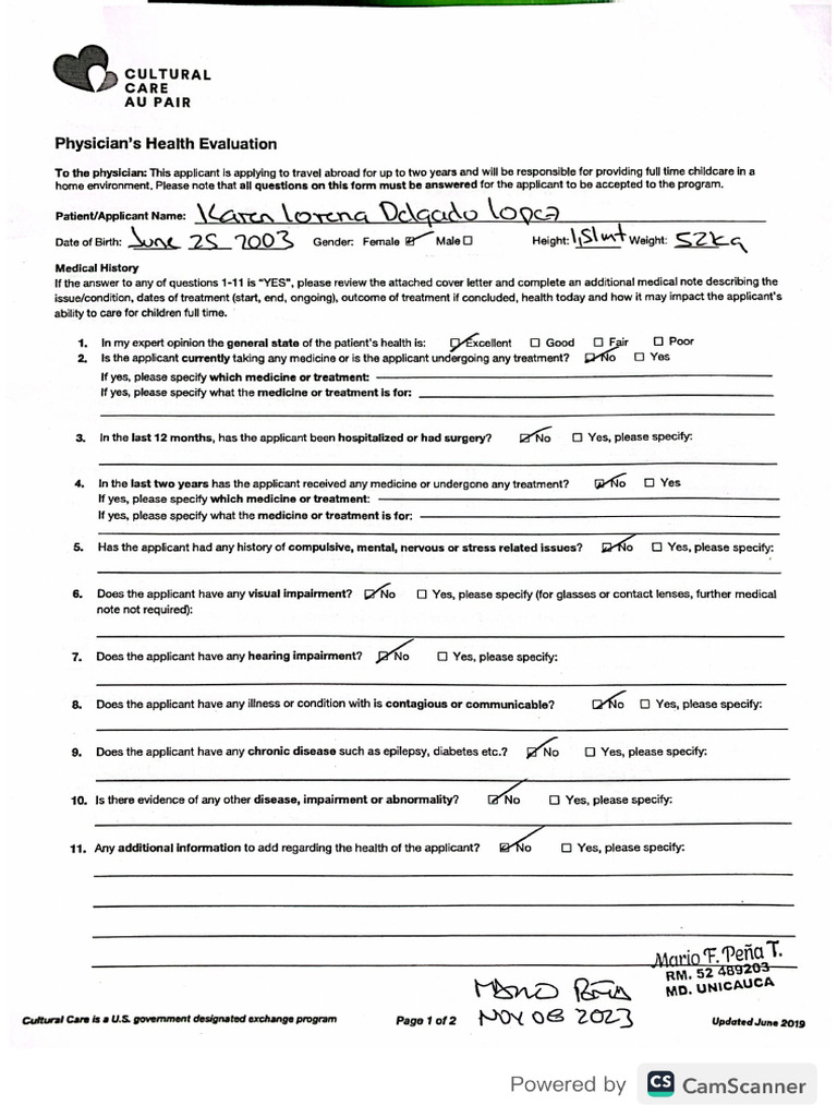 Physician's Health Evaluation | PDF
