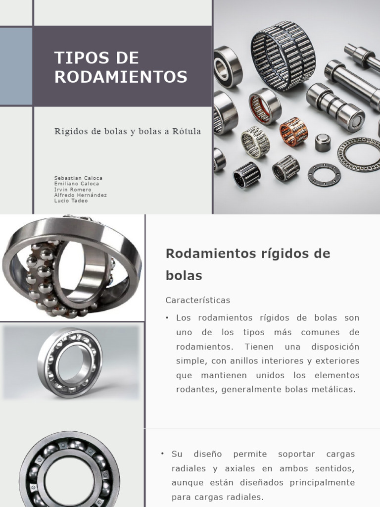 Tipos de Rodamientos | PDF | Rodamiento (Mecánico) | Bienes manufacturados