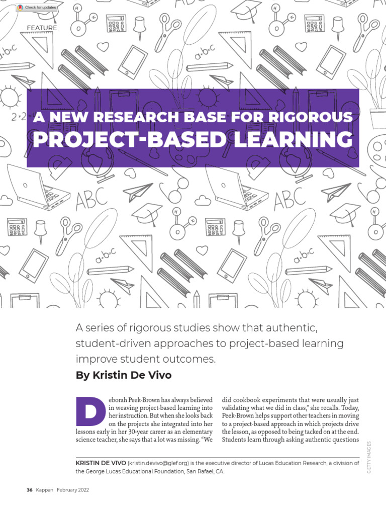 Evidence for Effective Project-Based Learning | PDF | Project Based Learning | Curriculum