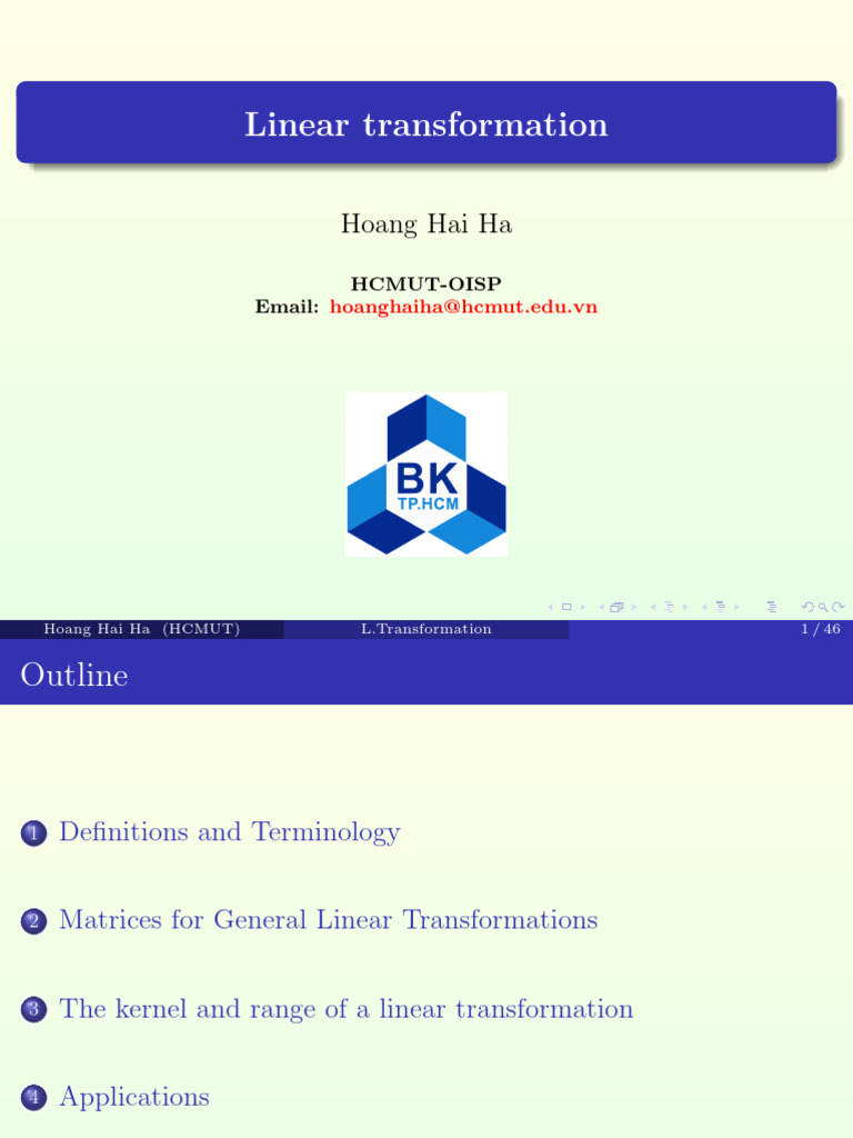 Linear Transformation (1) | Download Free PDF | Linear Map | Vector Space