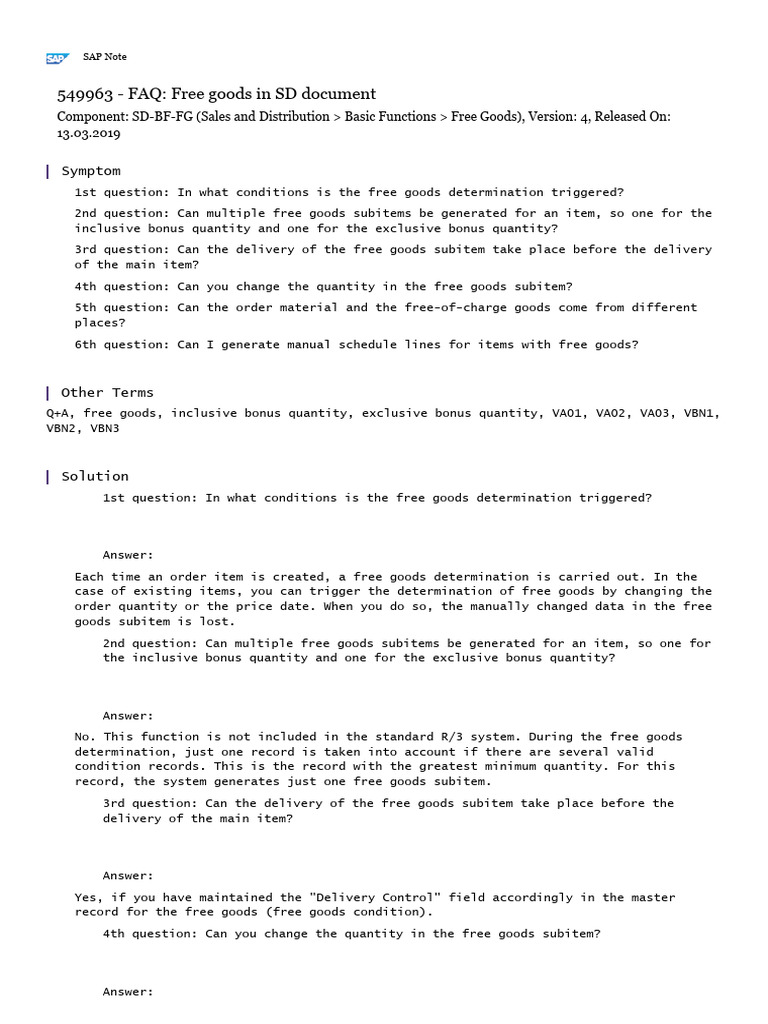 FAQ Free Good in SD Document | PDF | Computing | Computer Science