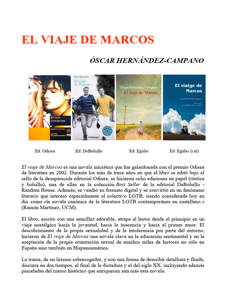 Dosier El Viaje de Marcos | PDF | Novelas