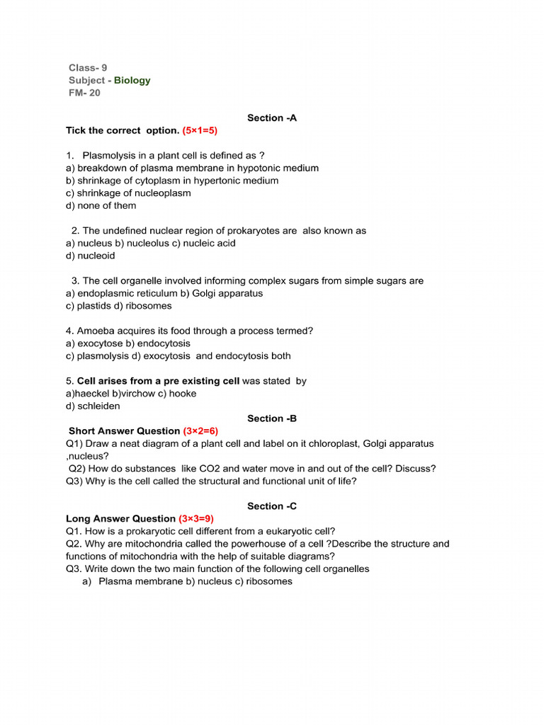 Class 9 (Science) | PDF