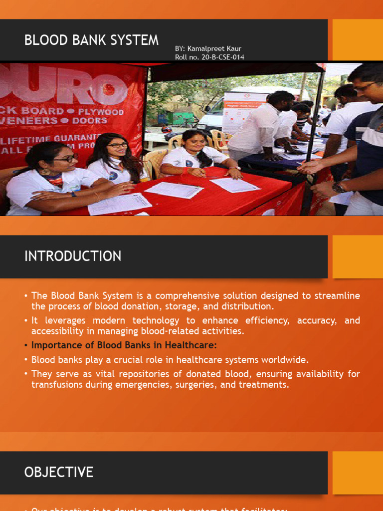 Blood-Bank PPT For Final Year B.tech Students | PDF | Software ...