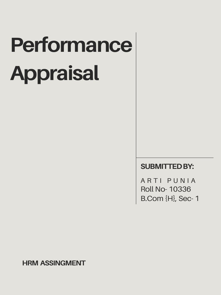 HRM Assignment - Arti Punia 10336 | PDF