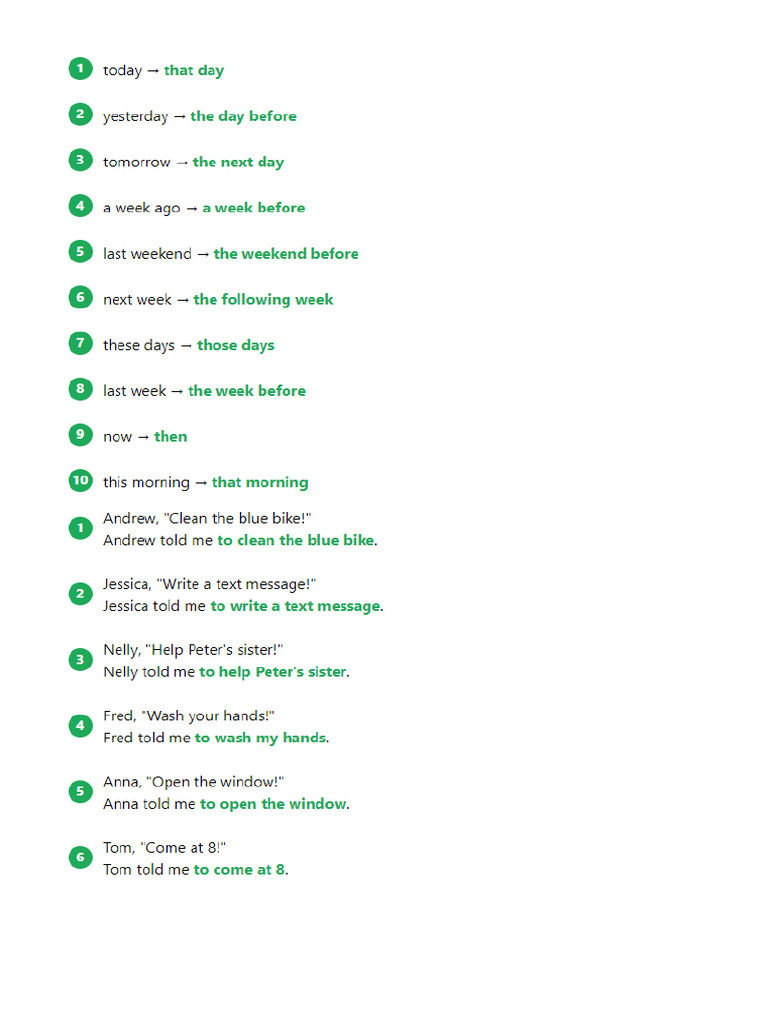 Reported Speach | PDF