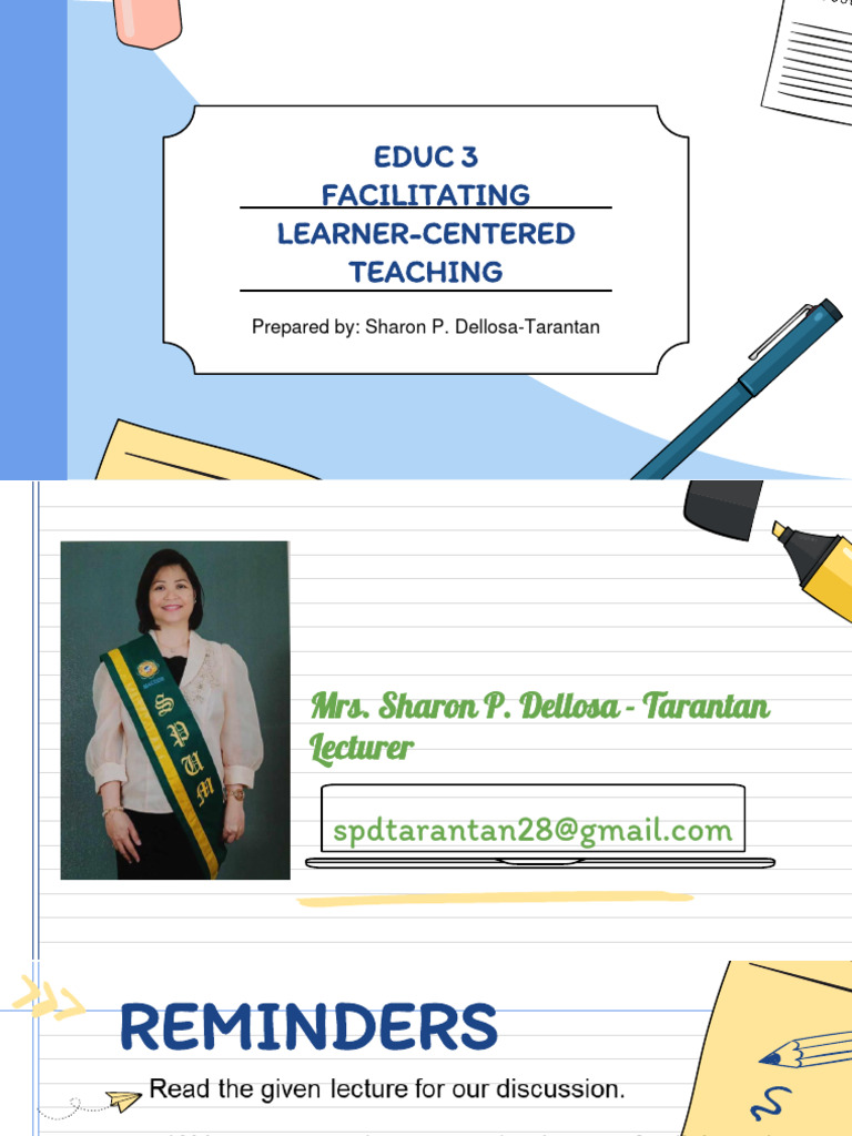 Educ 3 Facilitating Week 1 | PDF | Learning | Teachers