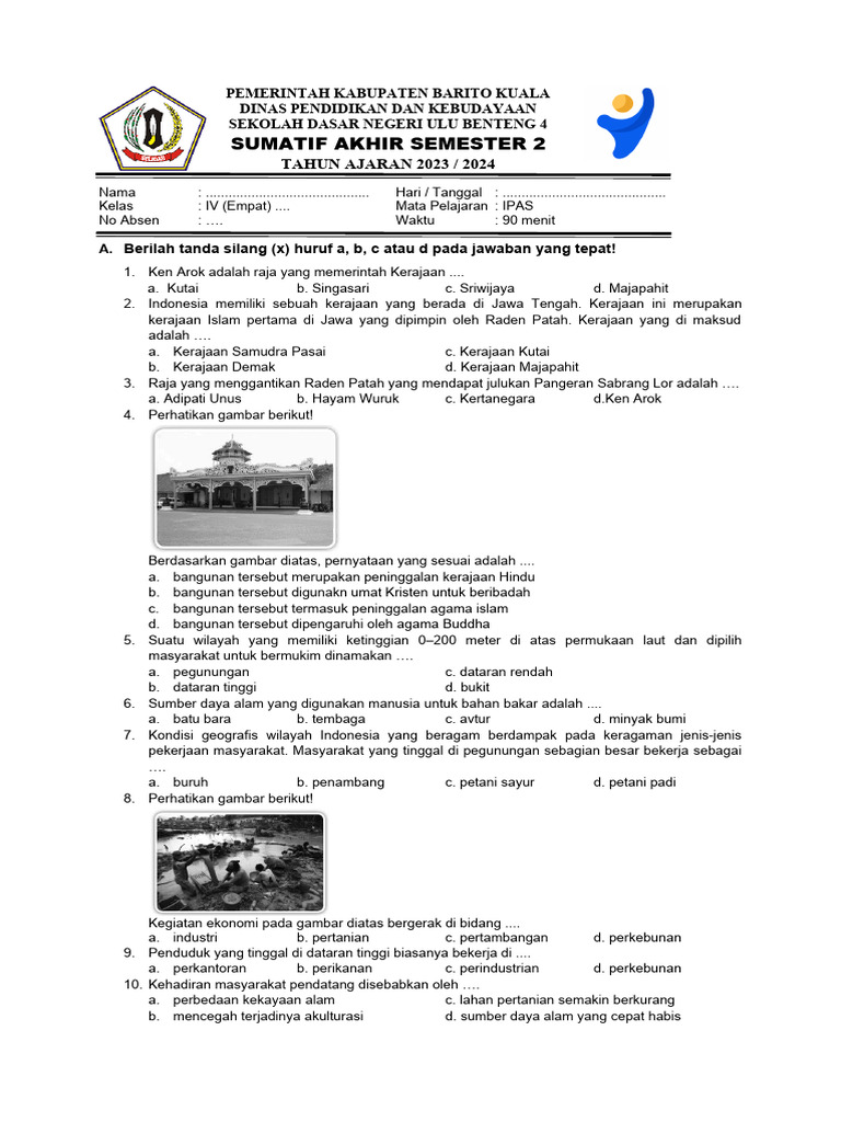 Soal SAS IPAS Kelas 4 | PDF