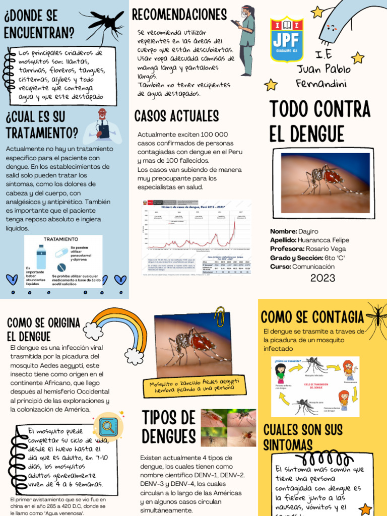 Triptico Sobre El Dengue | PDF | Salud pública | Especialidades Medicas Triptico Sobre El Dengue | PDF | Salud pública | Especialidades Medicas
