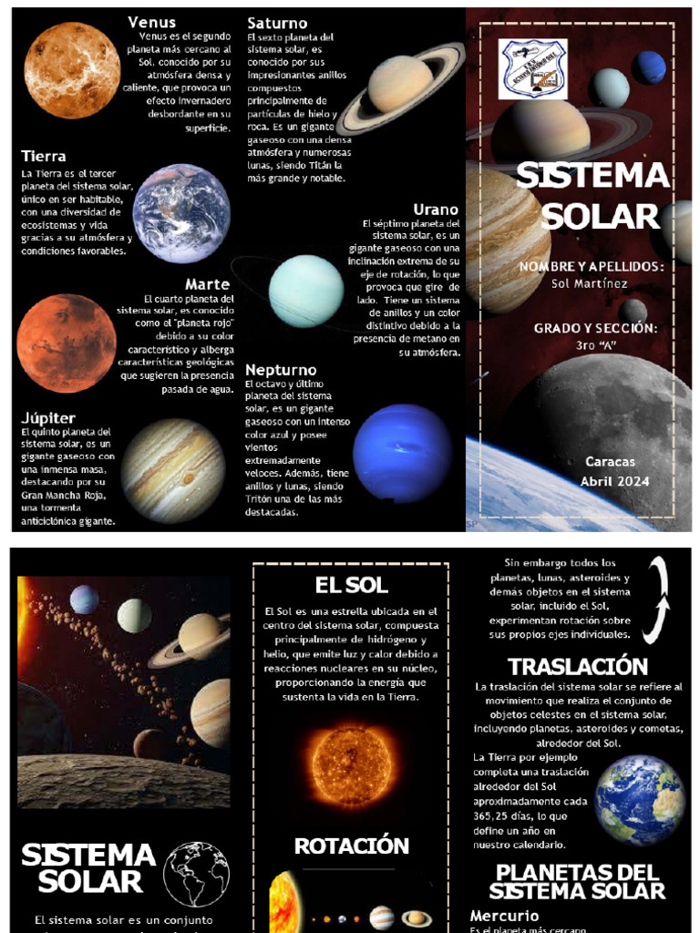 triptico sistema solar | PDF