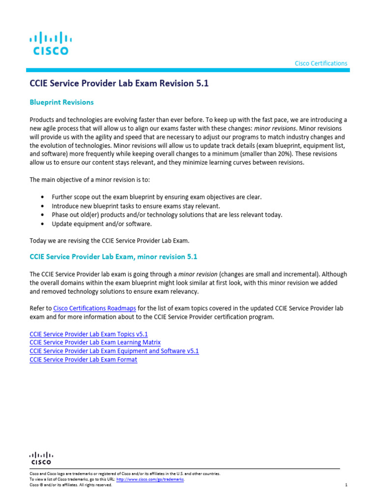 CCIE SP 5.1 Release Notes v1 - Edited KZ | PDF | Cisco Certifications ...
