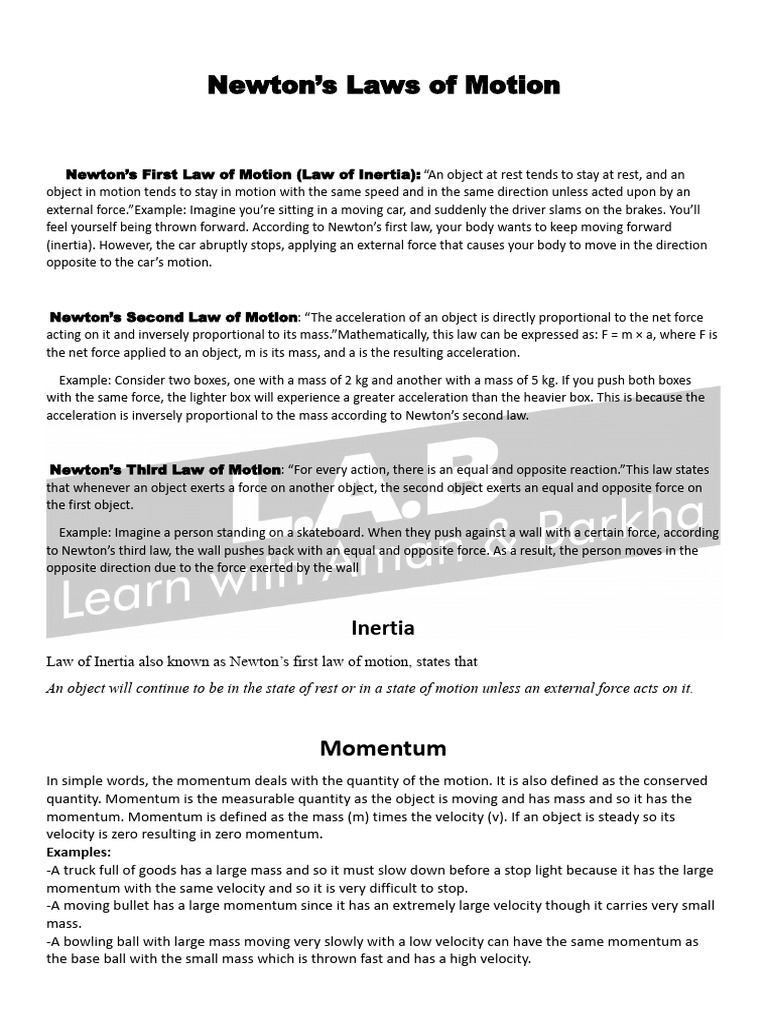 Newton's Laws of Motion: Momentum | PDF | Momentum | Force