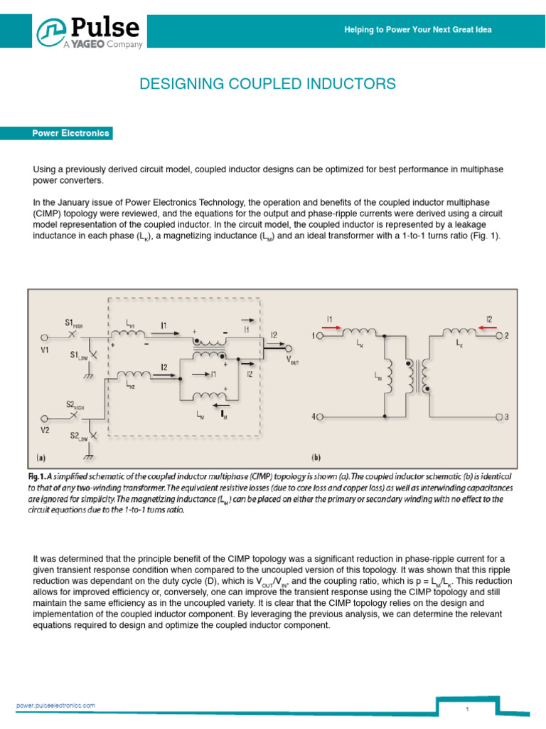 Pulse Power BU Designing Coupled Inductors | PDF | Inductance | Inductor