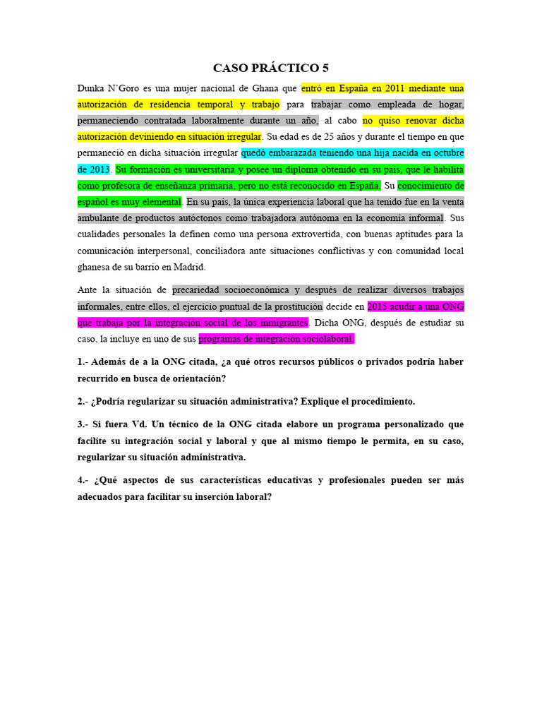 Caso Práctico 5 | PDF | Trabajo Social | España