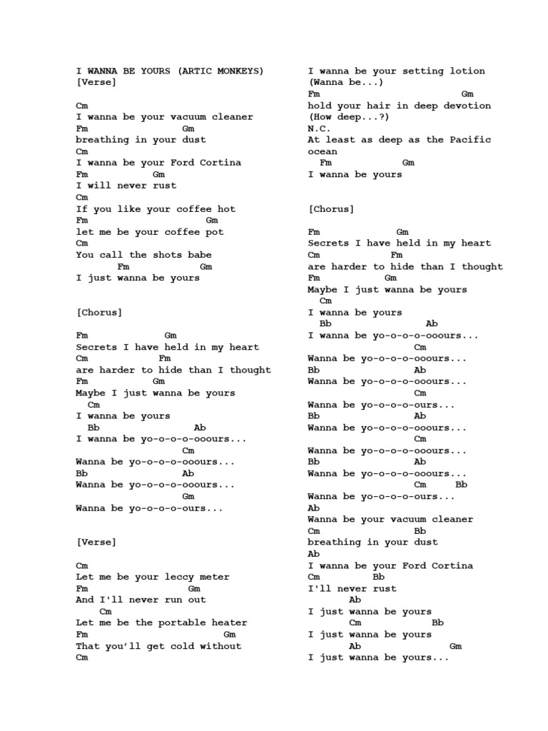 I Wanna Be Yours | PDF