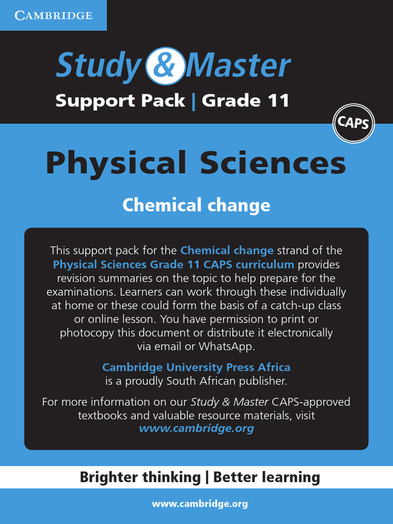 GR11 Support Pack For Chemical Change | PDF | Redox | Chemical Reactions