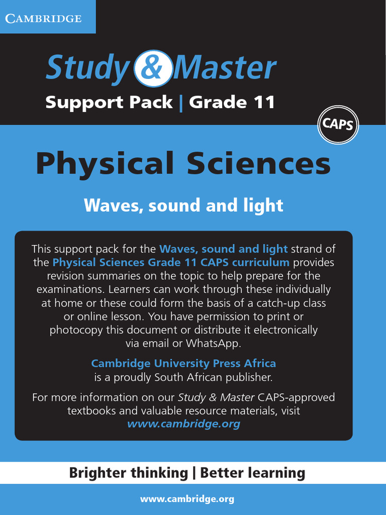 GR11 Support Pack For Waves Sound and Light | PDF | Refraction | Diffraction