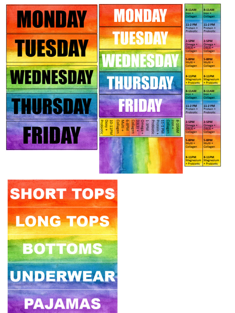 Weekly Supplement Schedule and Apparel | PDF