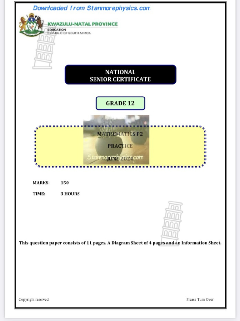 Mathematics Paper 2 June 2024 KZN Marking Guidelines .pdf | PDF Mathematics Paper 2 June 2024 KZN Marking Guidelines .pdf | PDF