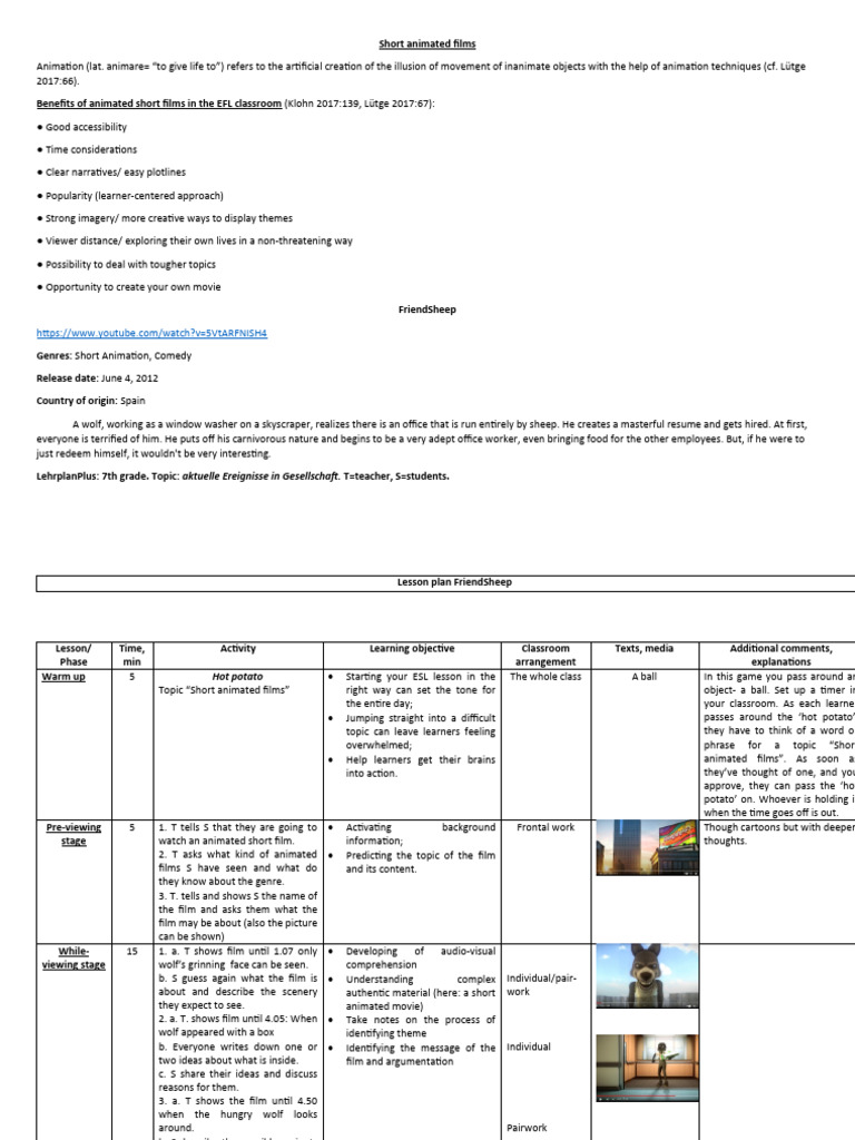 Short Animated Films | PDF | Learning | Animation