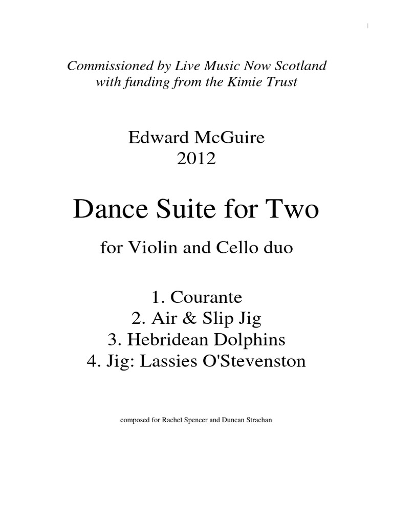 Dance Suite for Violin and Cello | PDF | Music Technology | Musical ...
