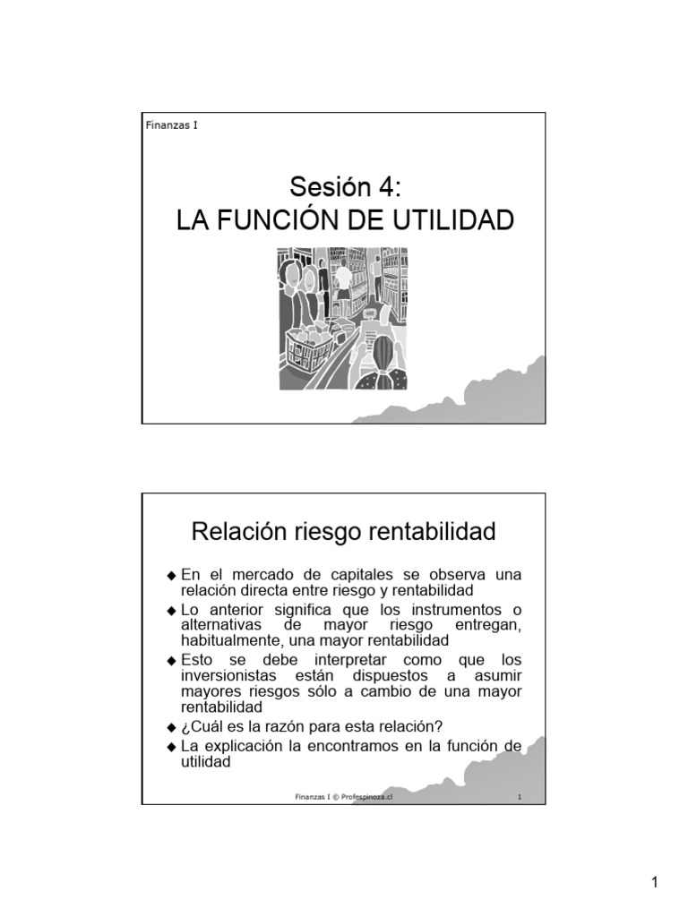 Sesión04. Función de Utilidad | PDF | Utilidad | Aversión al riesgo