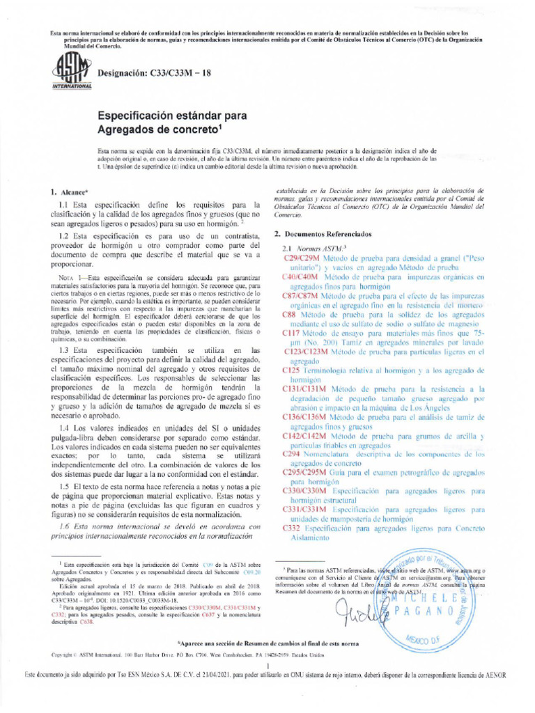 Astm C33 - C33M 2018 | PDF